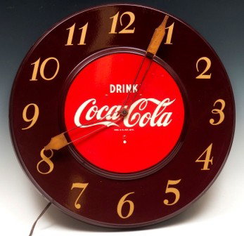 Coca Cola Tin Electric Wall Clock