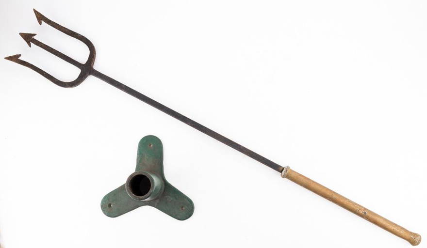 Antique Forged Rod Iron Trident