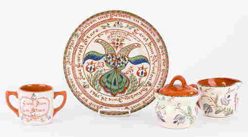 Jacob Medinger redware double-handled vase with - Jan 18, 2014 | Pook ...