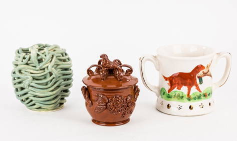 Jacob Medinger redware double-handled vase with - Jan 18, 2014 | Pook ...