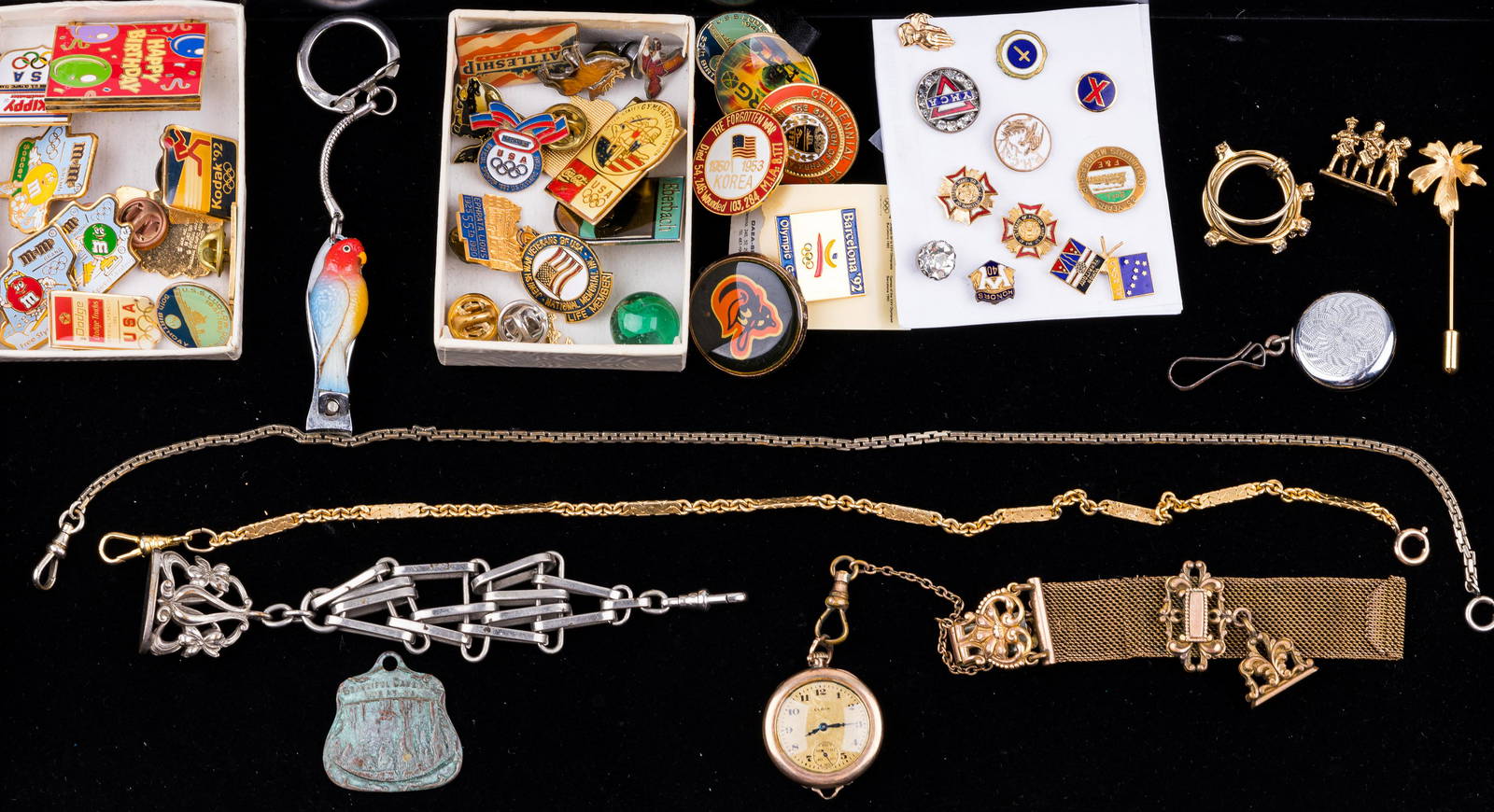 Antique Watch, Fob & Pins Auction