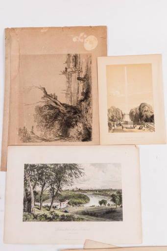 Antique Landscape Printmaking Lithographs (14)