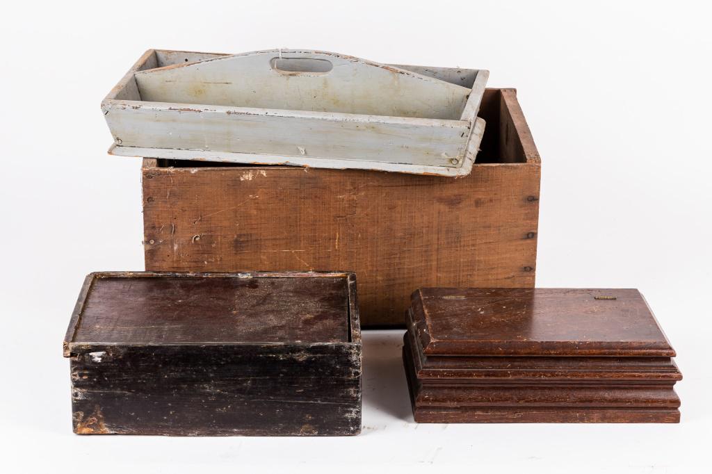 Primitive Wooden Boxes Auction
