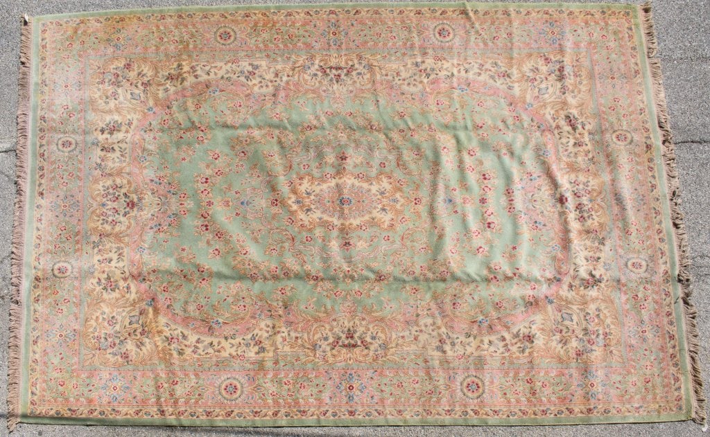 Karastan Pink & Green Large Rug Auction