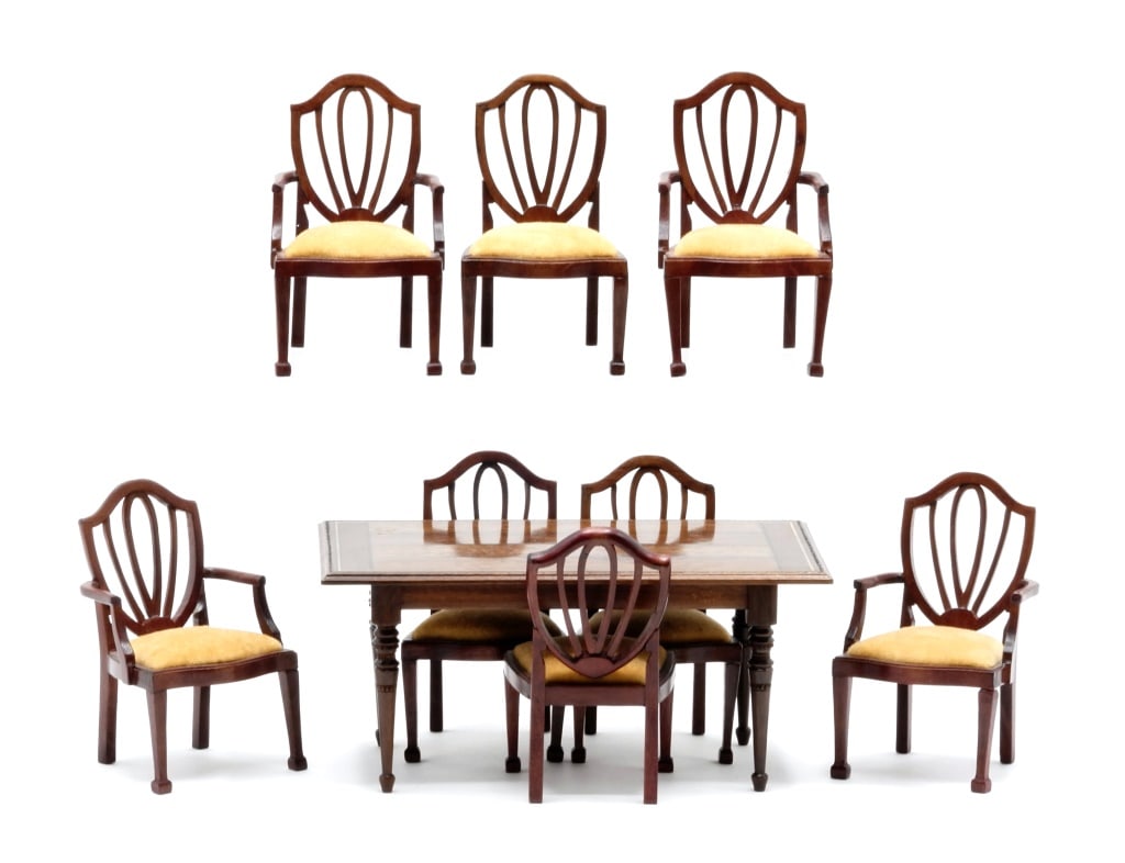 G. Bishop Table & Andrews Chairs (9) Miniatures Auction