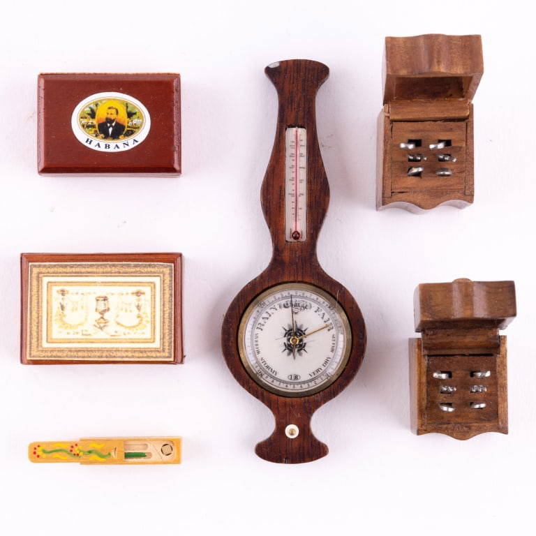 Barometer, Knife Boxes, Other Boxes Miniatures Auction