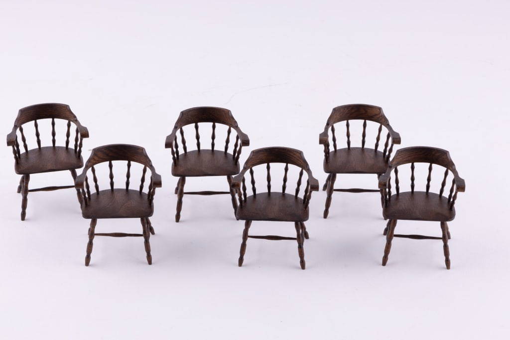 William Clinger Windsor Chairs (6) Miniature Set Auction