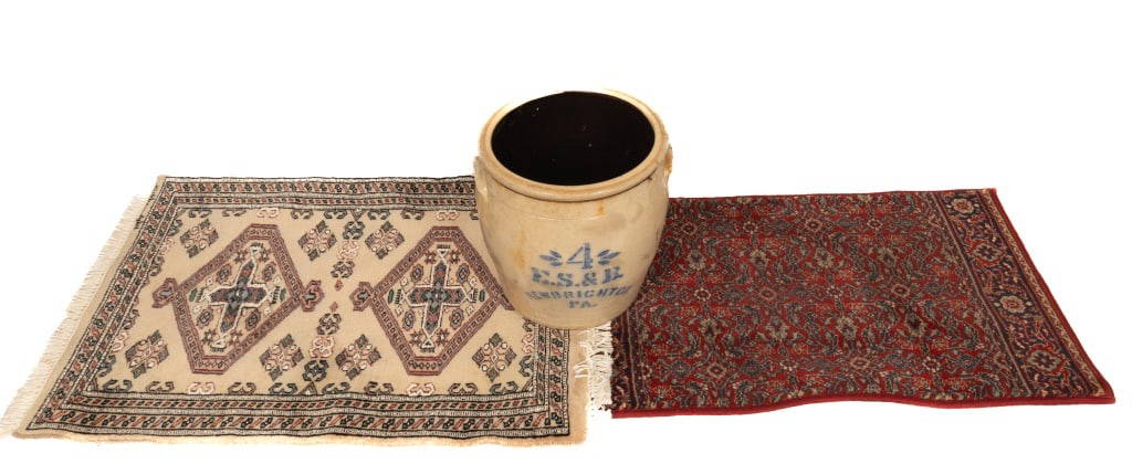 Pennsylvania Jug, Signed Prayer Rug & Another Auction