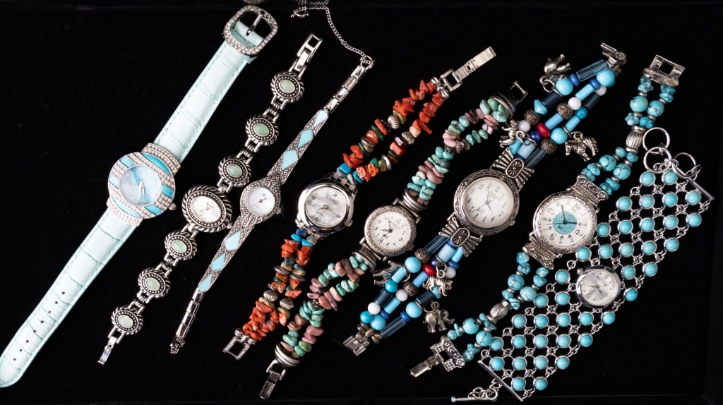 Jade, Turquoise, Coral & More Ladies Watches