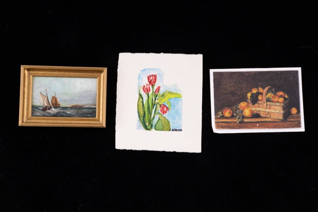 Gil Mena & Others Signed Paintings Miniatures Auction