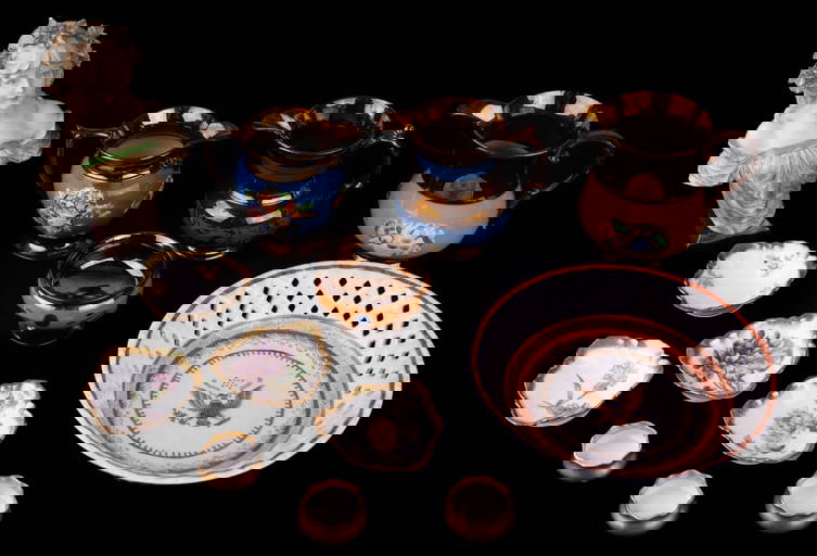 Antique Lusterware Pitchers & Porcelain