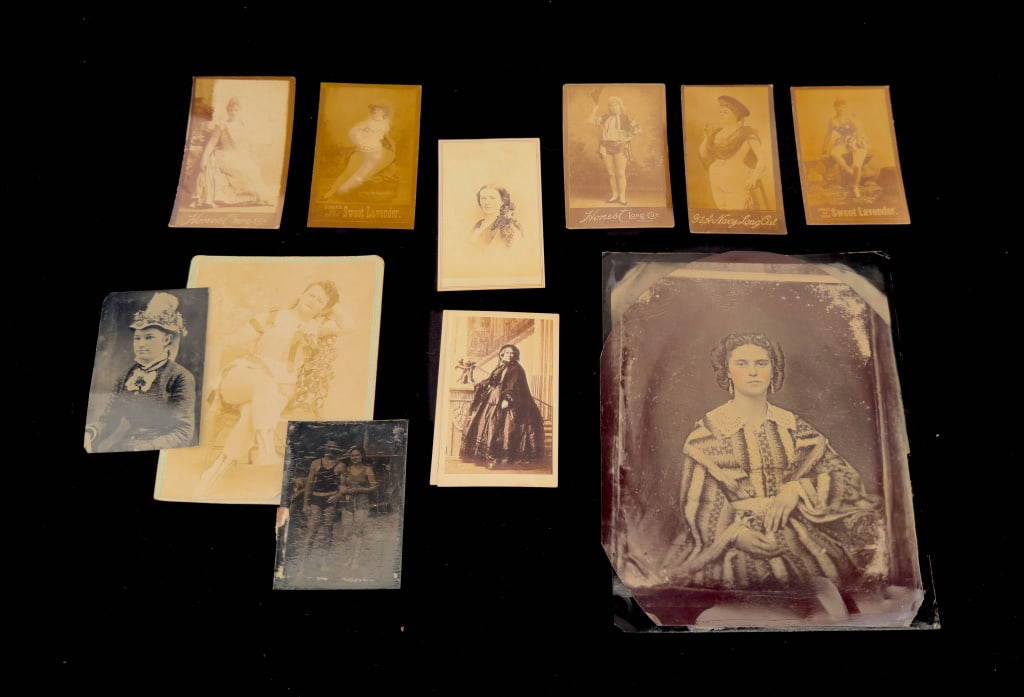 Antique Pin Up Tobacco Cards, Tin Types & More Auction