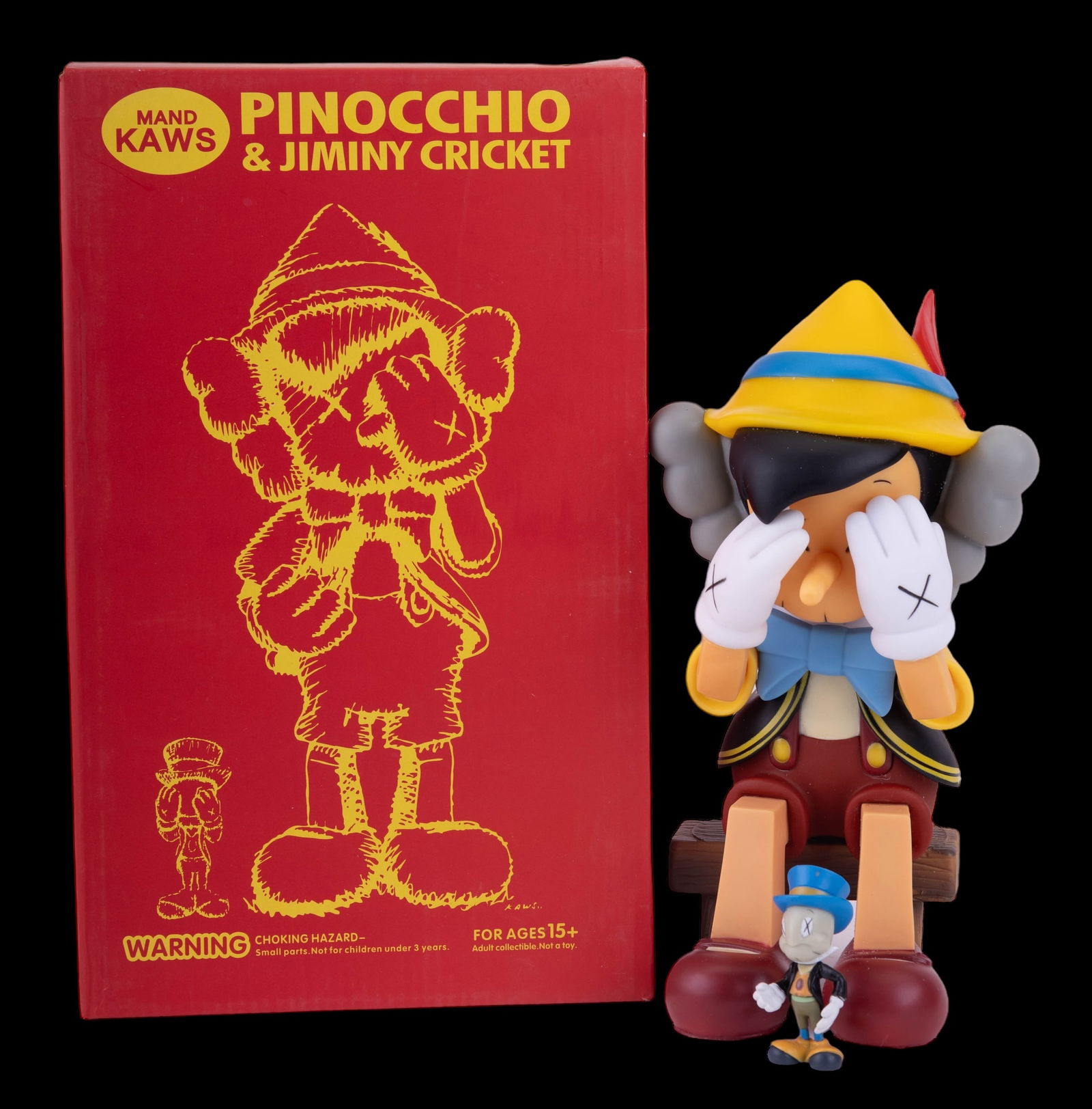 Mand Kaws Pinocchio & Jiminy Cricket Figure Auction