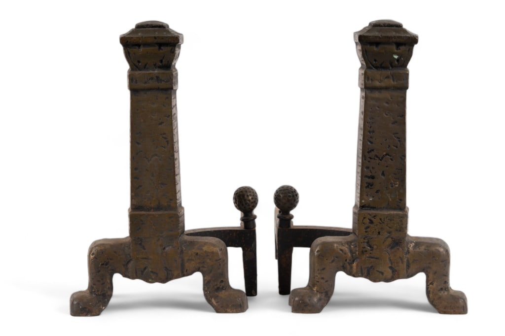 Arts & Crafts Period Andiron Set Auction
