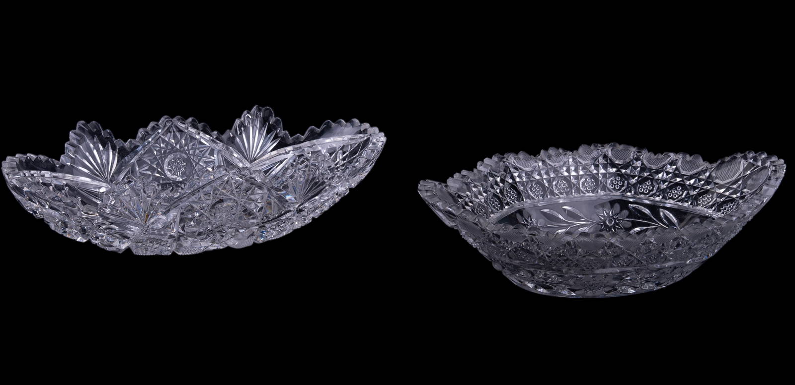 Cut Crystal / Cut Glass Dishes (2) Auction