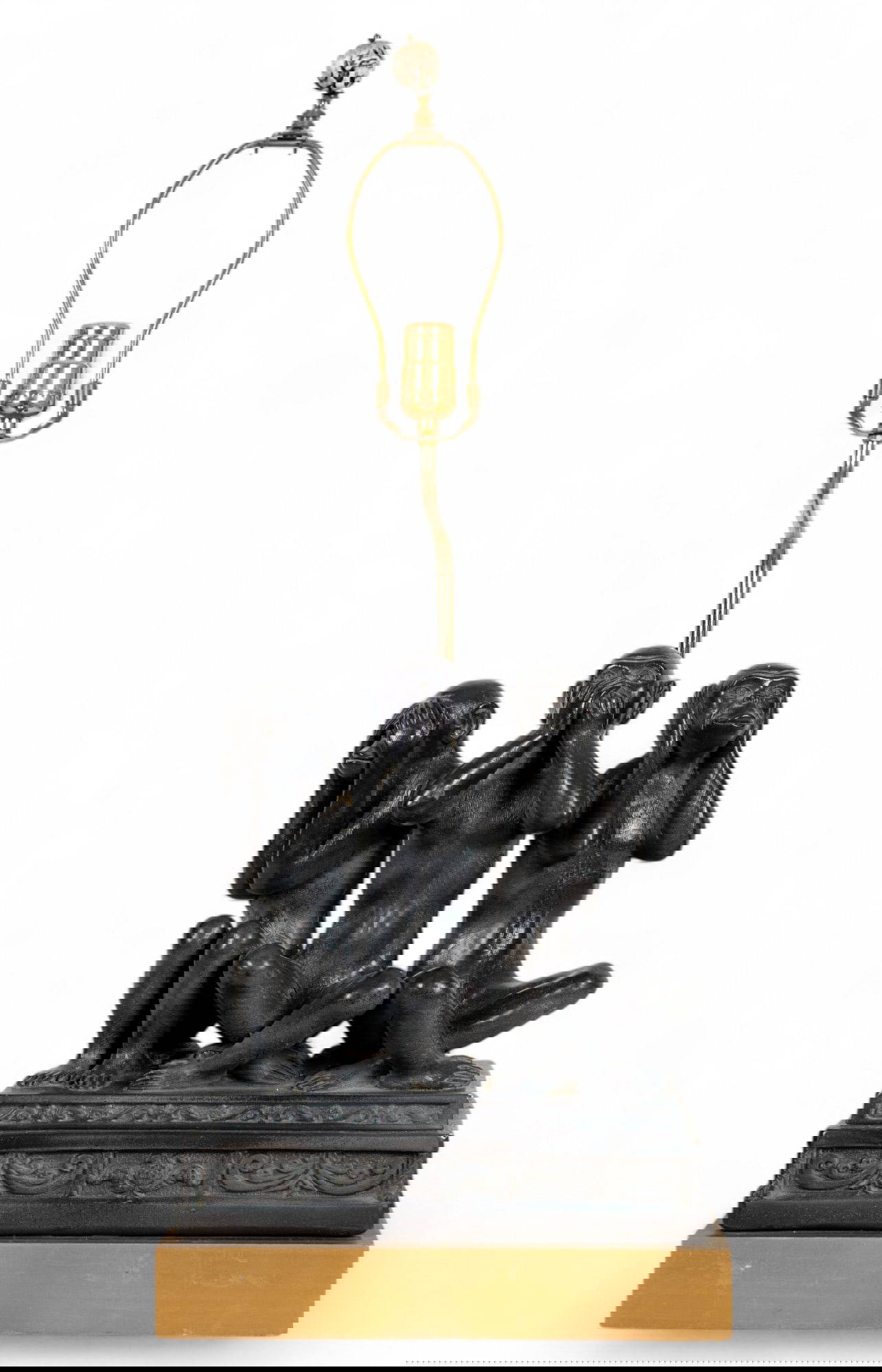 Three Monkeys Lamp Auction