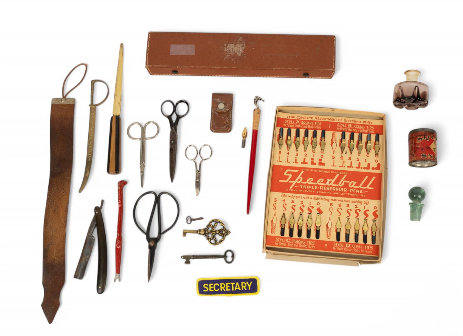 Speedball Pen Nibs, Gerber Scale + Desk Items Auction