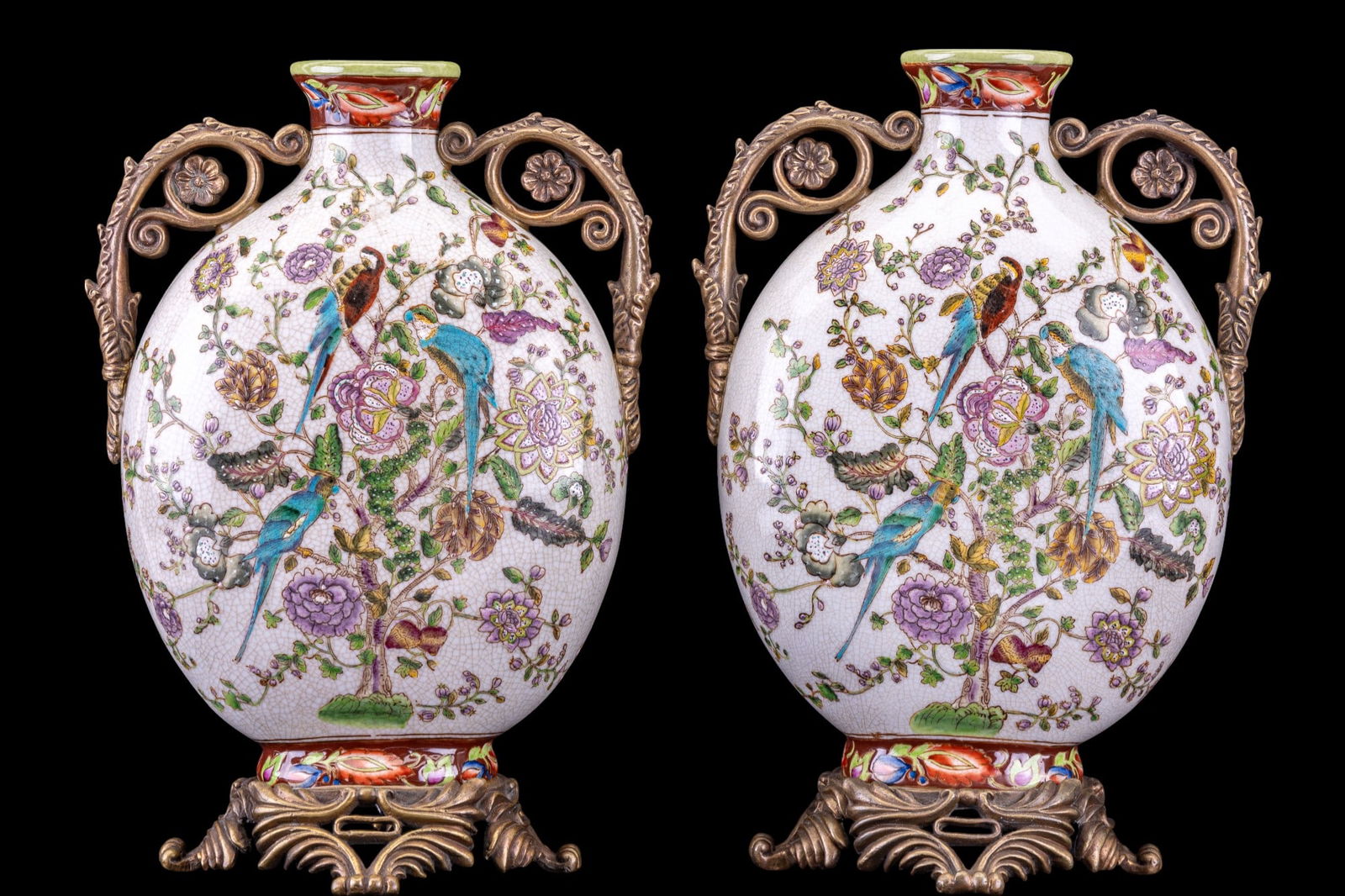 Hua Ping Tang Zhi Porcelain Handled Vases (2) Auction