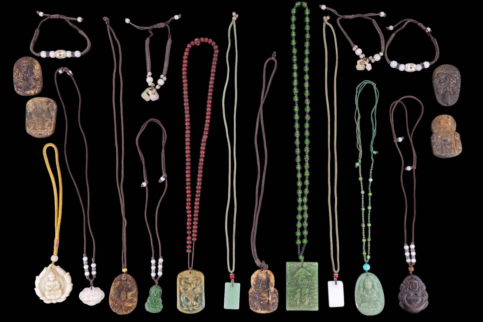 Carved Nephrite And Hardstone Buddha Medallions - Jul 10, 2025 ...