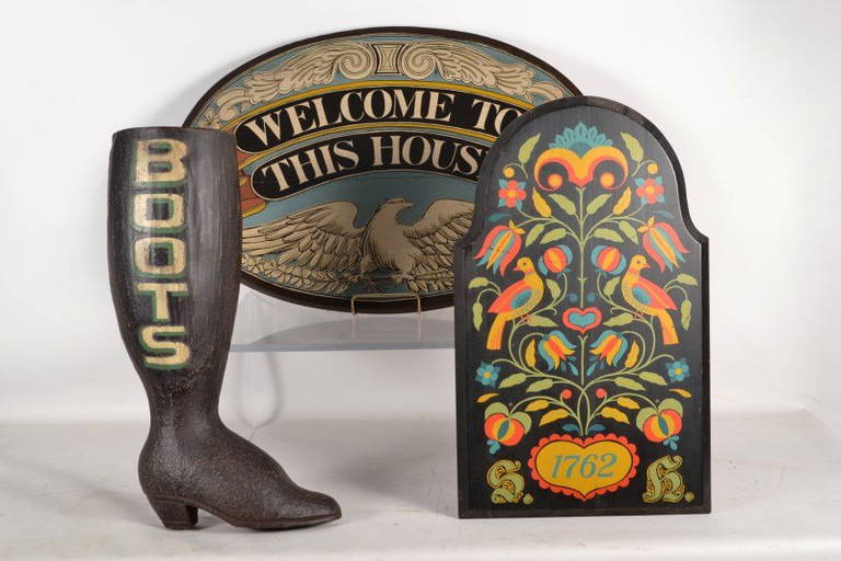 Antique Style Boot And Signs
