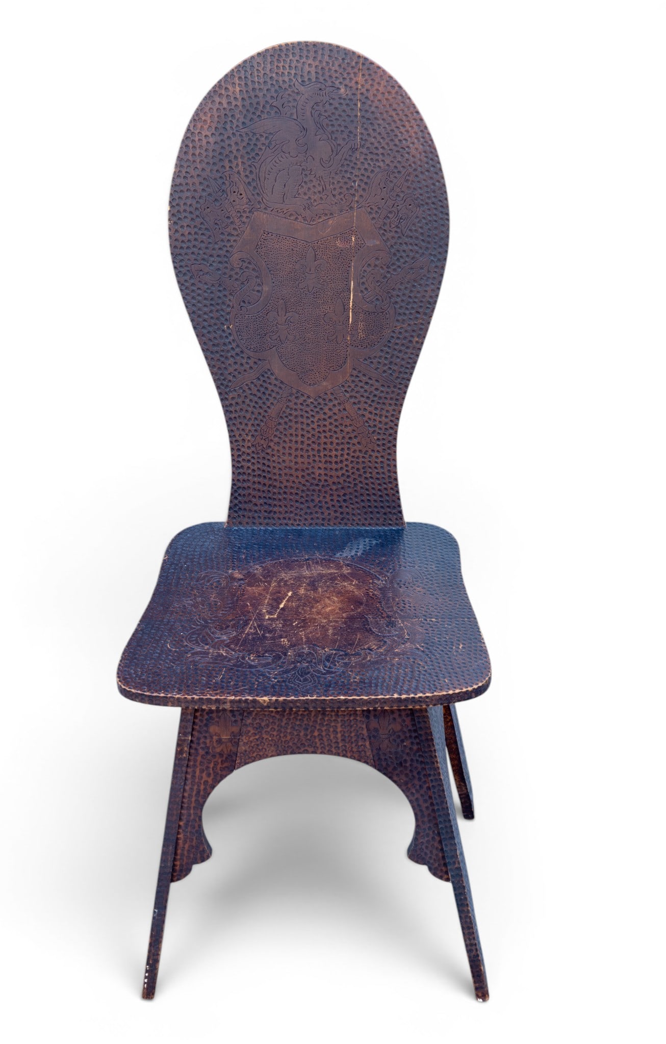 19/20th Century Chip-carved Wooden Chair Auction