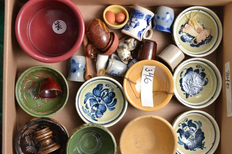 Miniature Stoneware And Yellow Ware Pottery