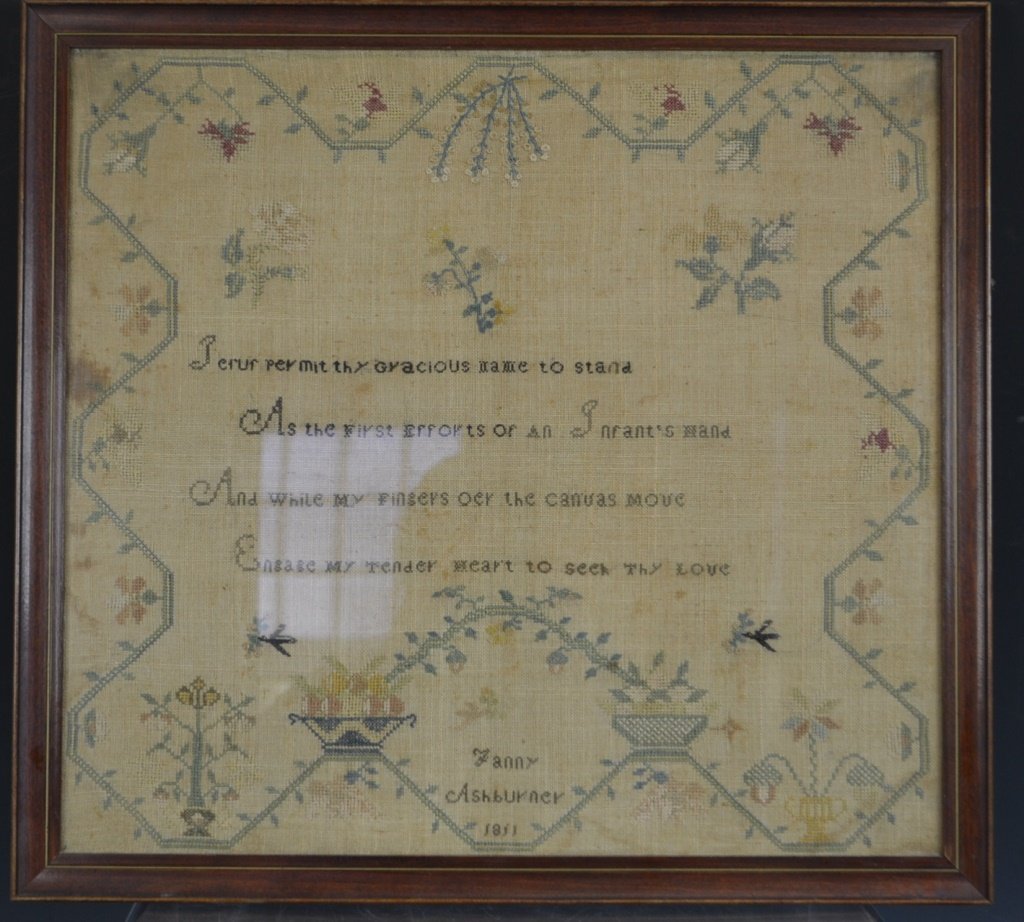 Fanny Ashburner 1811 Sampler - May 02, 2015 | Keystone Auction LLC in PA