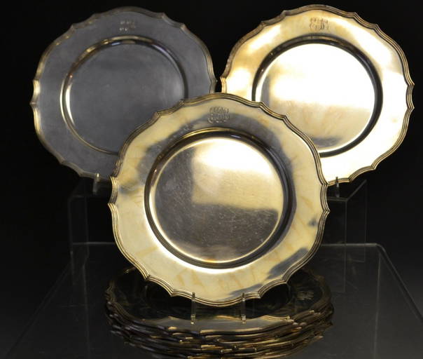 Twelve Sterling Silver Under Plates