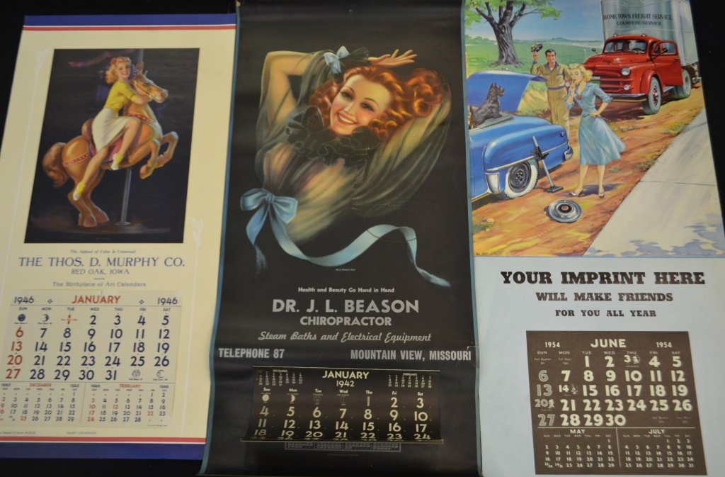 1940's, 1950's Calendars