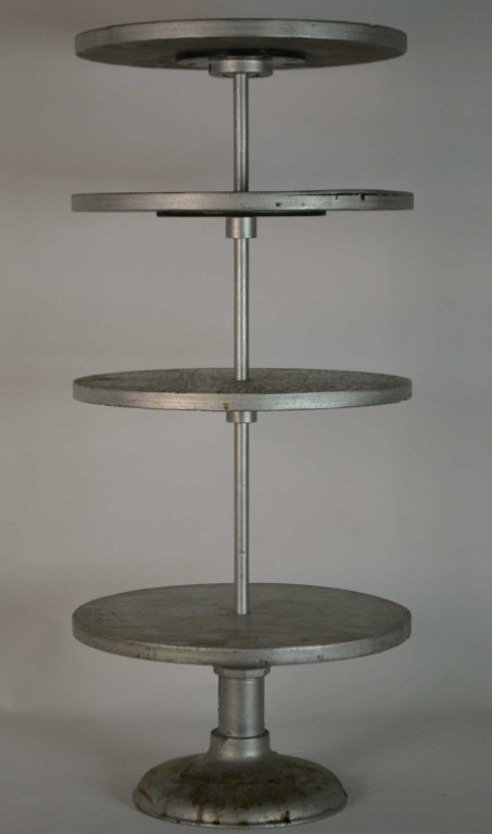 4 Tier Round Store Display With Cast Iron Base