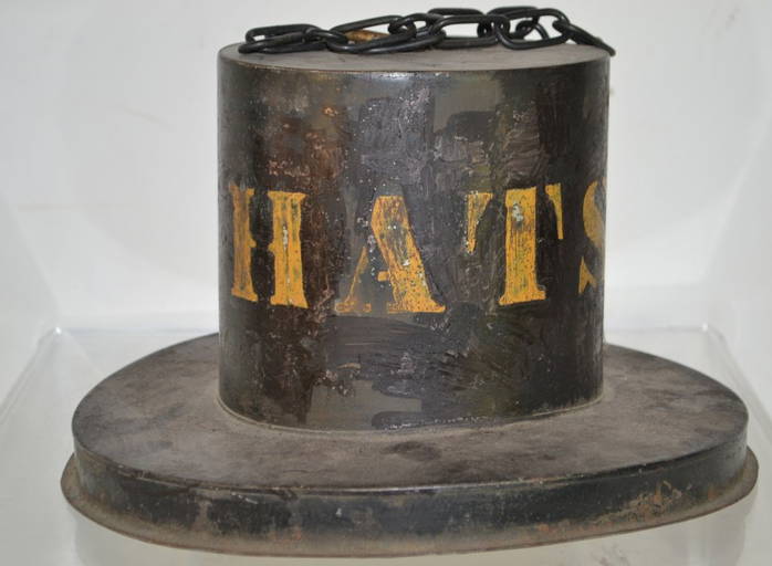 Rare Tin Top Hat Trade Sign