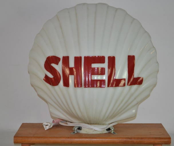 Vintage Glass Shell Gasoline Globe