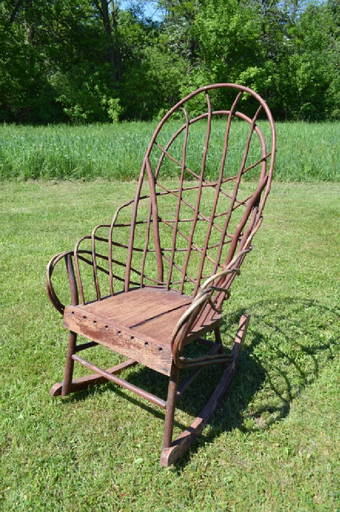Adirondack Bentwood Arm Rocker In Red Paint