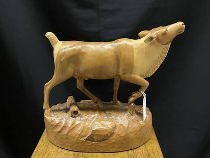 Denis Dube Canadian Caribou Wood Carving