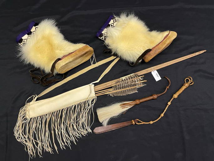 Eskimo Boots, Long Bow, Arrows, Quiver & Access.