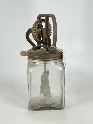 1 Quart Cast Iron & Glass Butter Churn
