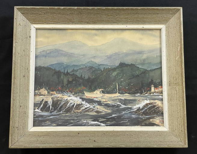 Paule Loring "Winter Harbor ME" Watercolor (#0379) on Apr 03, 2022 ...
