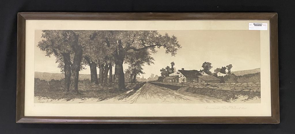 Ernest C Rost Etching Of Connecticut Farm