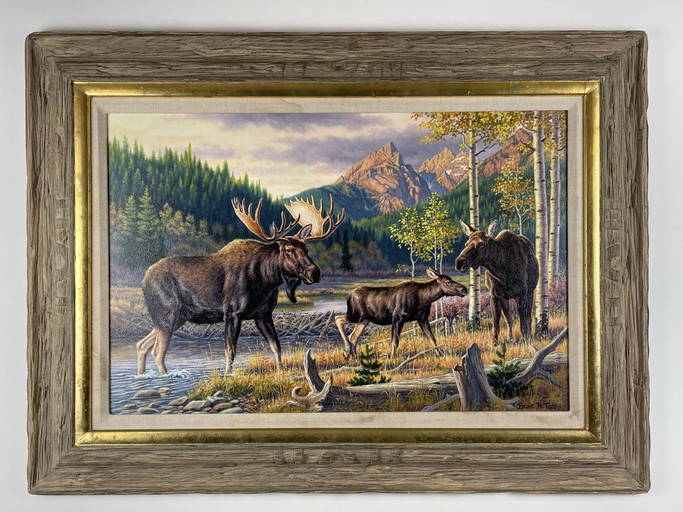 Brent R. Todd "family Pass" Giclee Of Moose