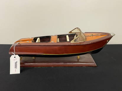 Wooden Model Of Chris Craft Motor Boat: