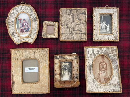 Six Adirondack Birch Bark & Sweet Grass Frames