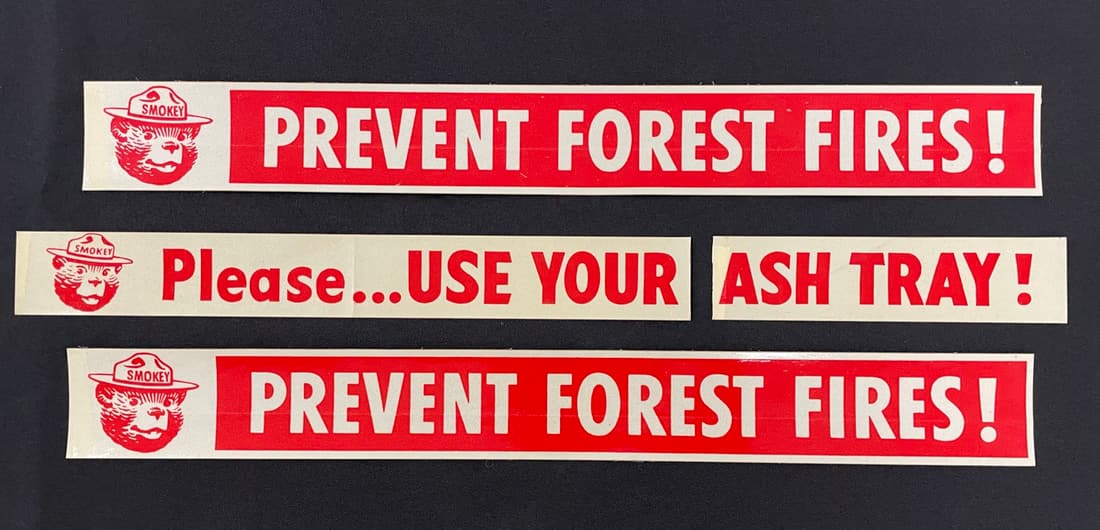 Smokey The Bear 1950s Bumper Stickers Auction