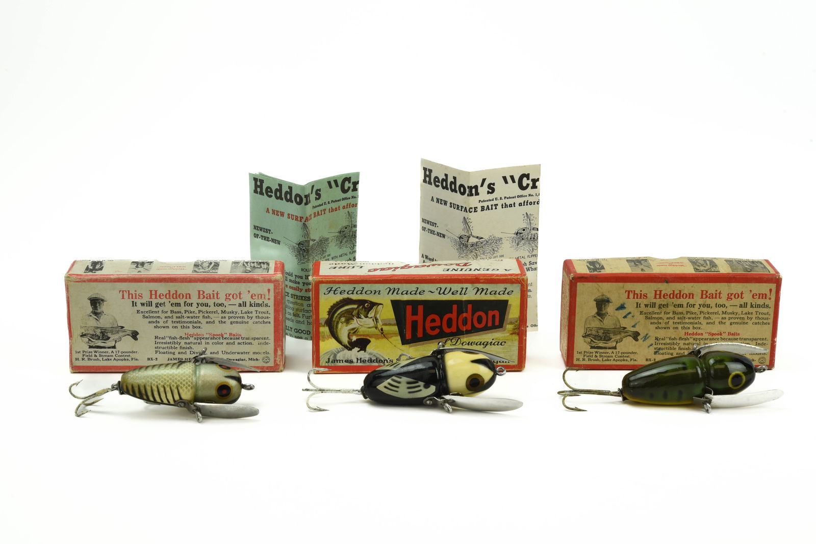 3 Heddon Crazy Crawlers Auction