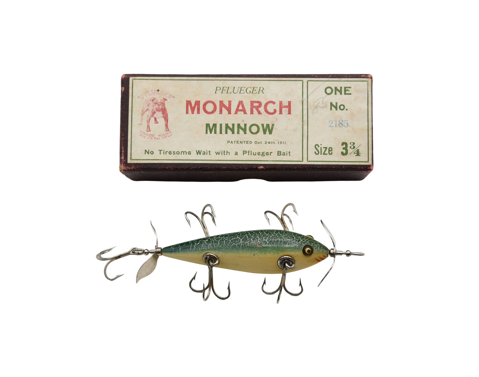 Pflueger Monarch Minnow Maroon Box Auction