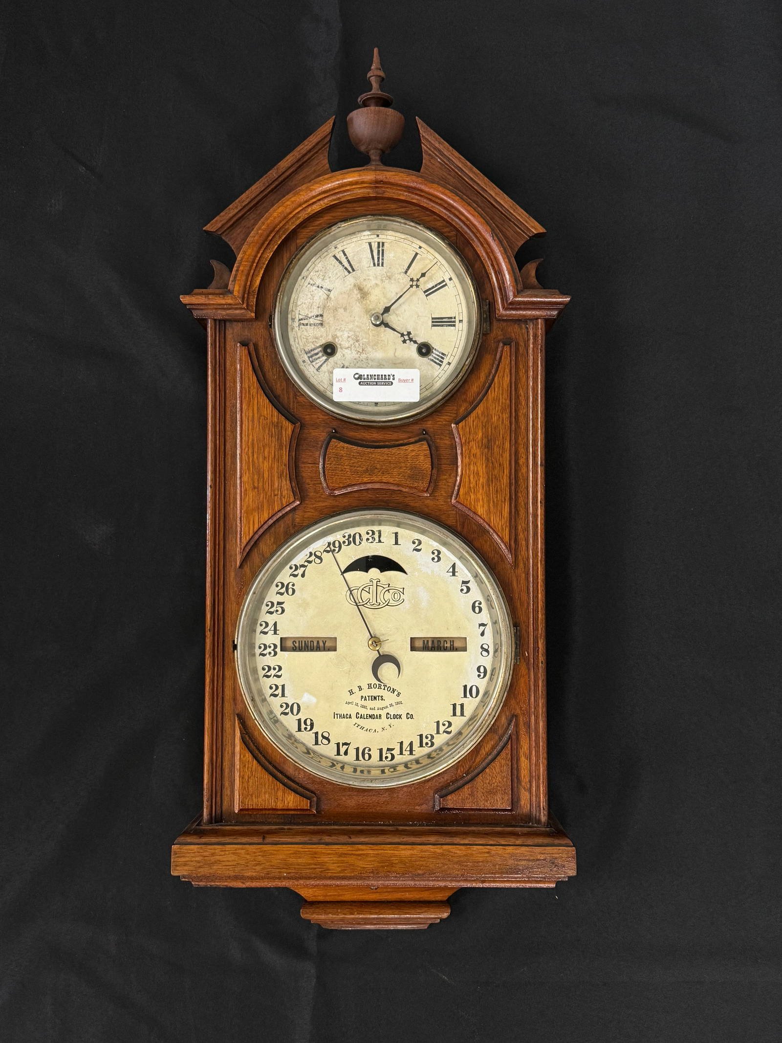 Ithaca No. 6 Hanging Library Calendar Clock Auction