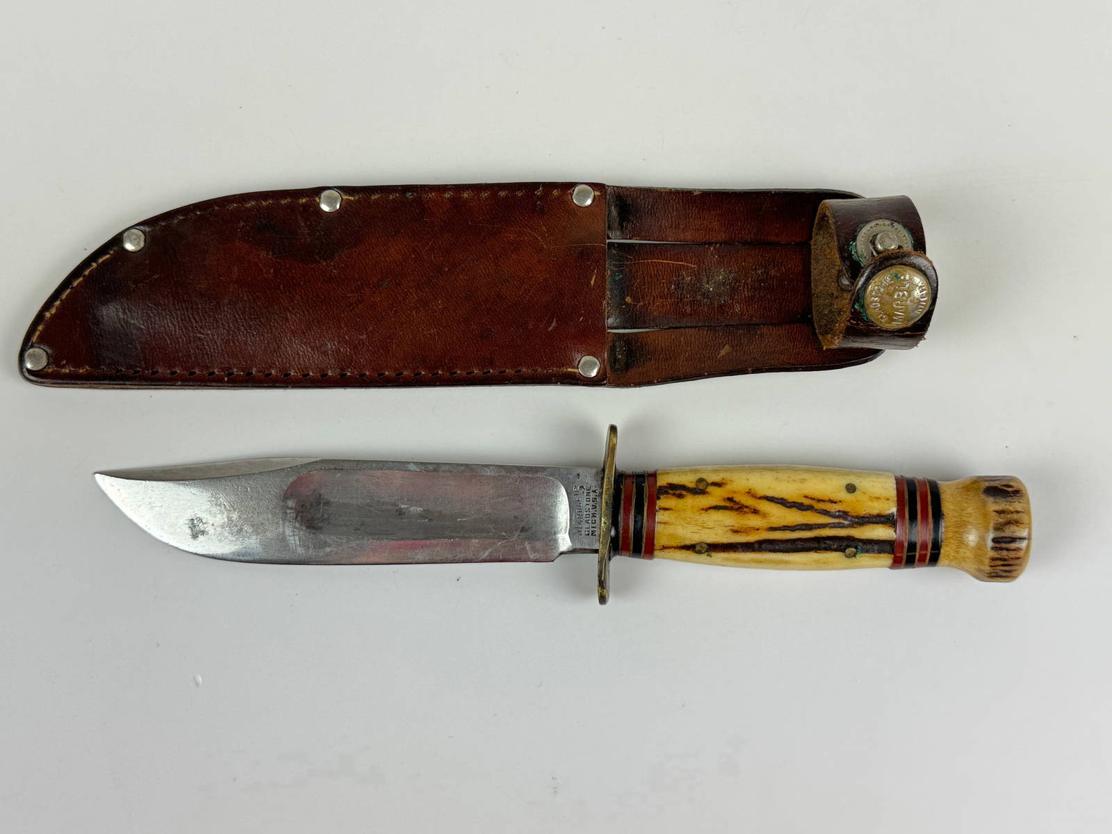 Marbles Hunting Knife With Stag Handle Auction