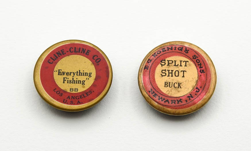 2 Early Split Shot Tins Auction