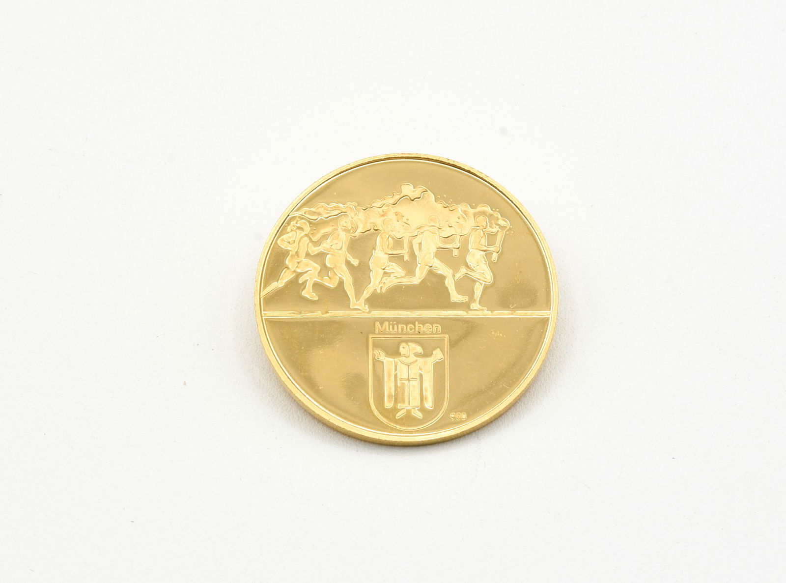 1972 Munchen Olympic Gold Coin Marked .900 Auction
