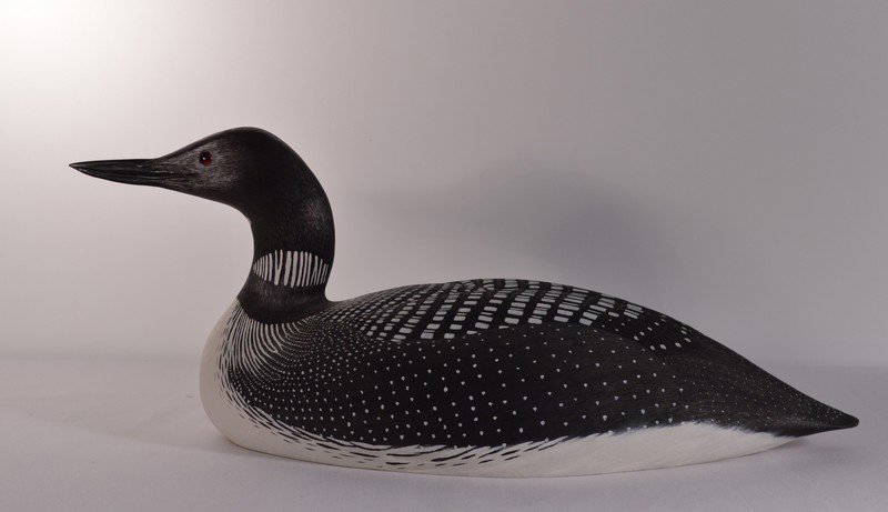 Large Loon Wood Carving By Don Strader Dated 1989