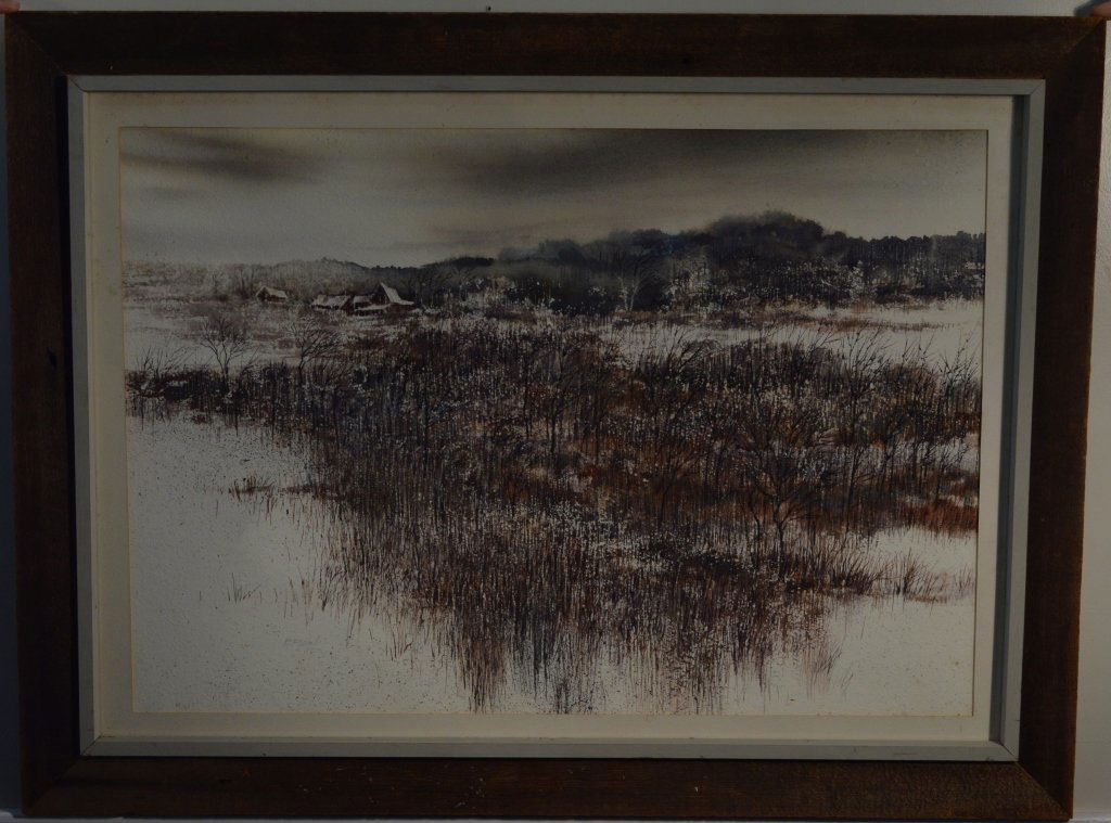 Robert Plumb Original Watercolor "Parishville #2"